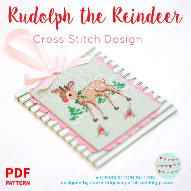 Pattern, Rudolph the Reindeer Cross Stitch Design by Ellis & Higgs (di ...
